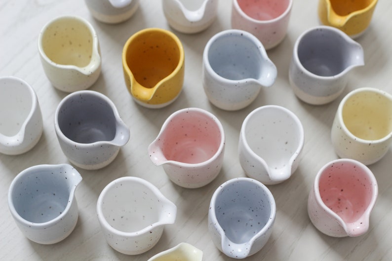 Mini Speckled Ceramic Pitcher/pourer/creamer Tiny Handmade - Etsy