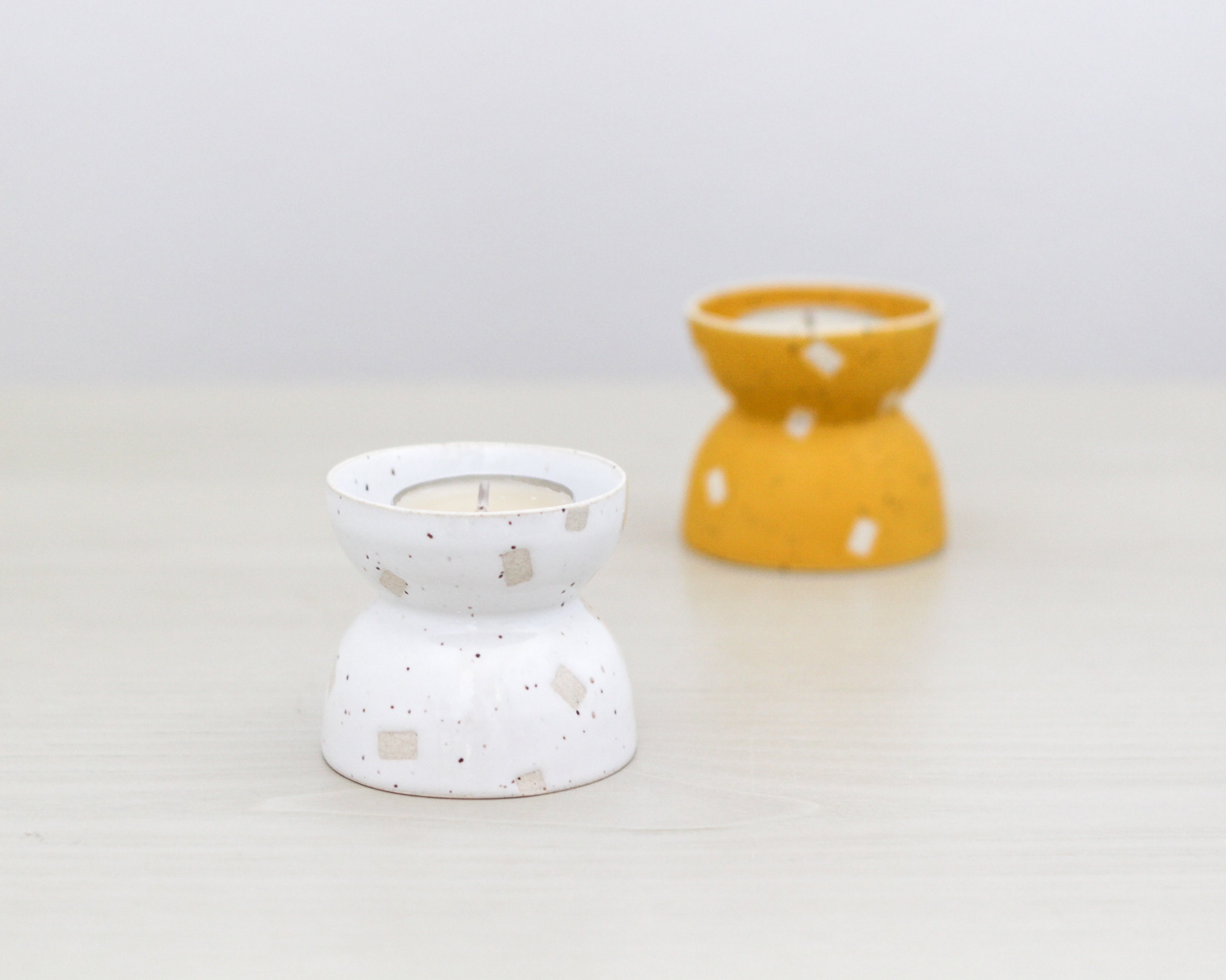 Ceramic Tealight Candle Holder Handmade Speckled Votive | Etsy