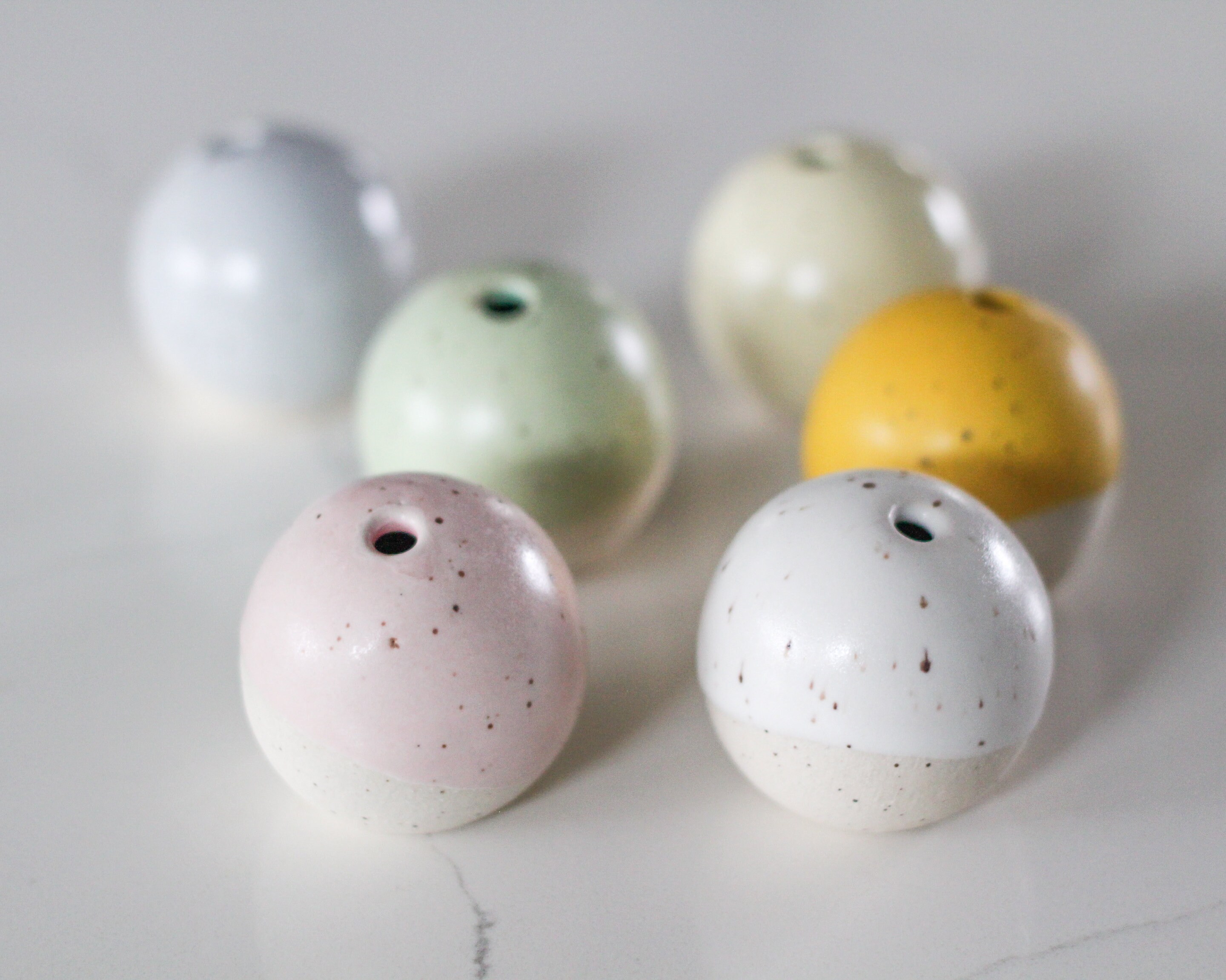 Mini Ceramic Round Bud Vase - Small Speckled Sphere Vase - Handmade ...
