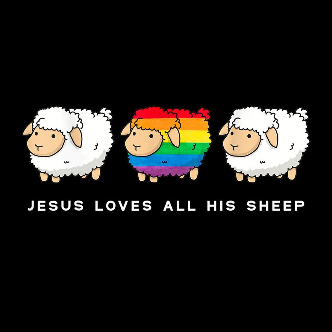 Jesus Loves All His Sheep Gay Pride Queer Christian LGBTQ Digital PNG ...