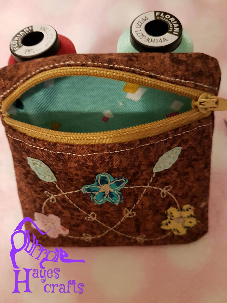 ITH Set of 4 Flower Coin Purses 4x4 Machine Embroidery | Etsy