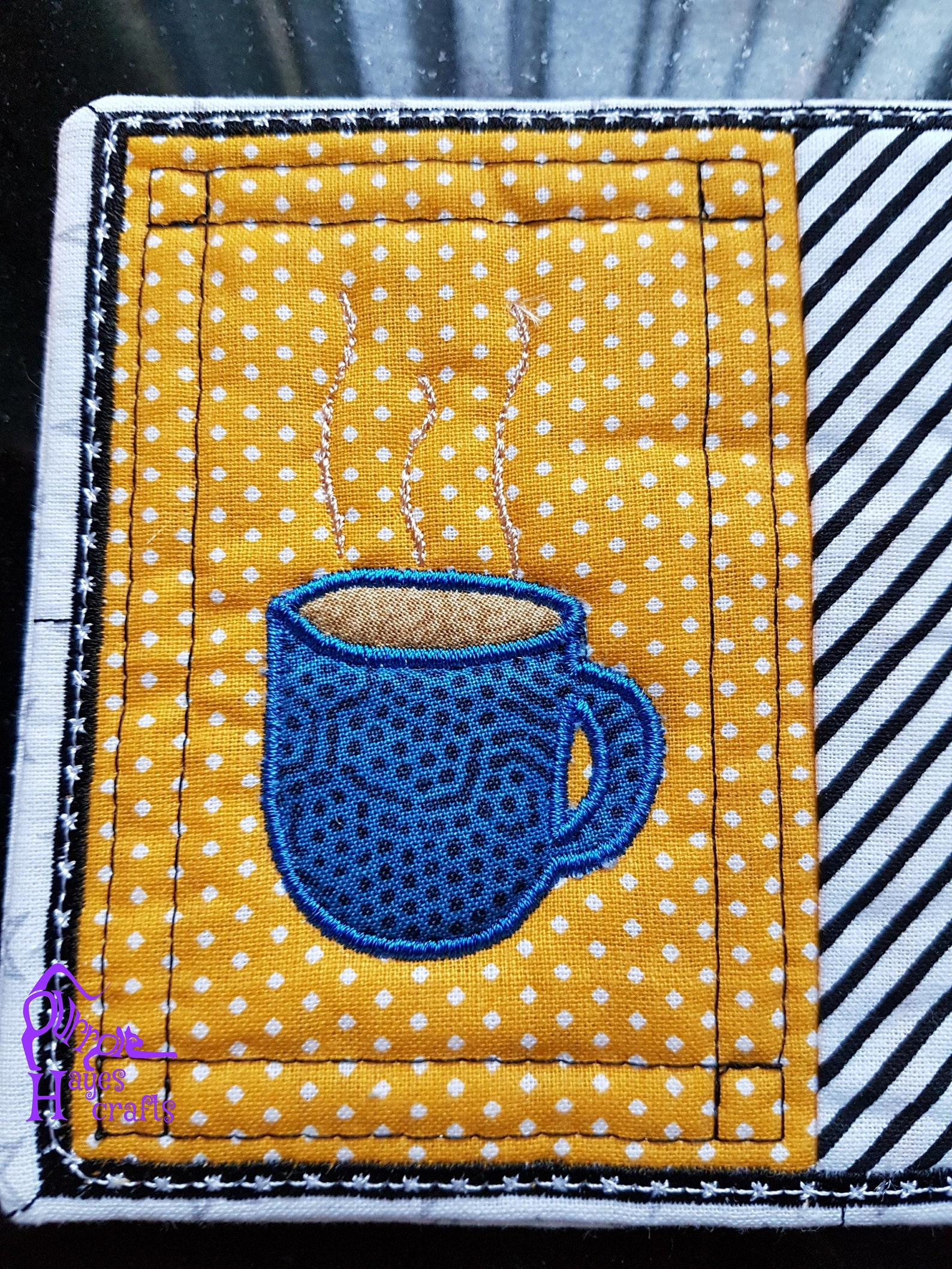 ITH Coffee Coaster/mug Rug Machine Embroidery Design | Etsy