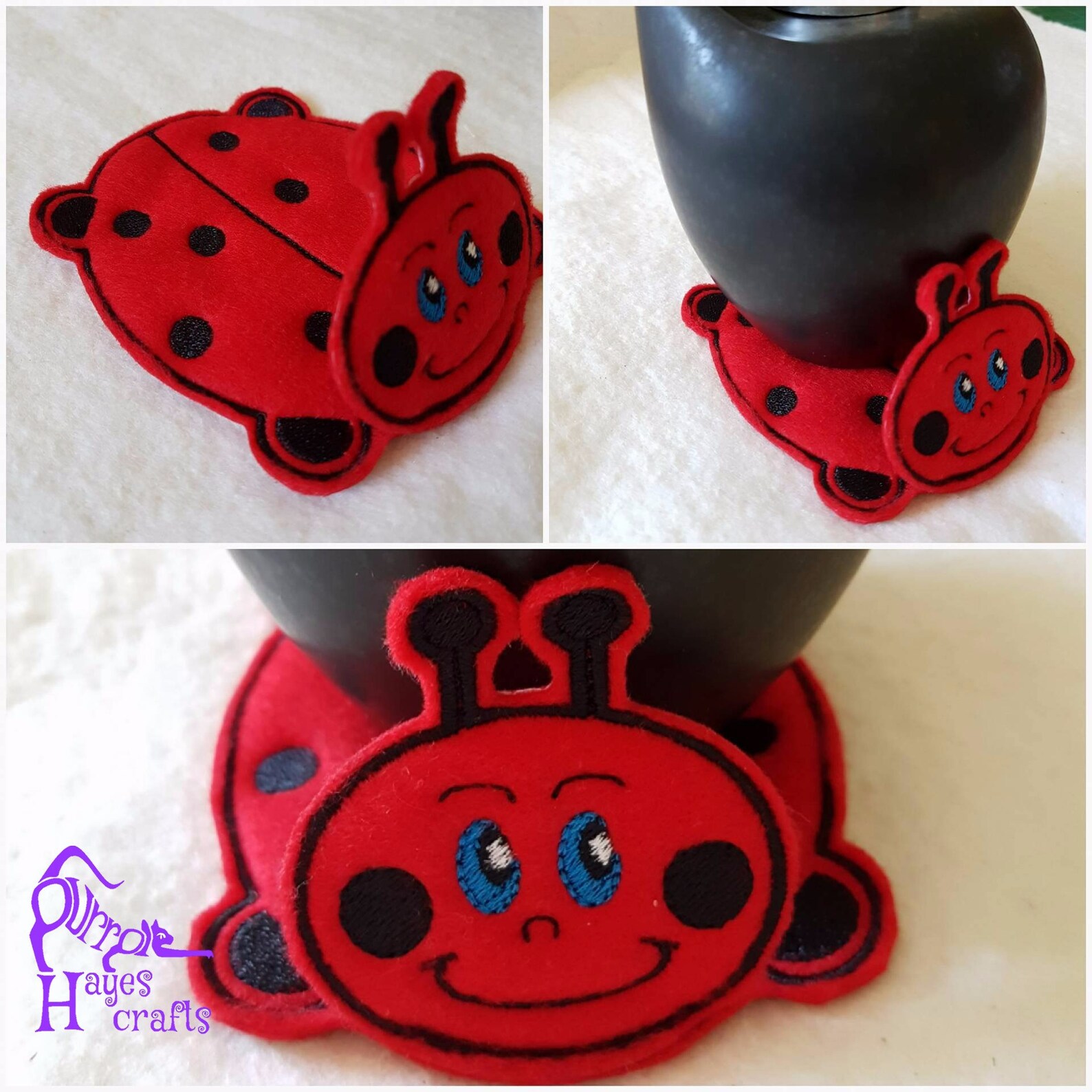 ITH Ladybird/ladybug Coaster/mug Rug Machine Embroidery Design - Etsy