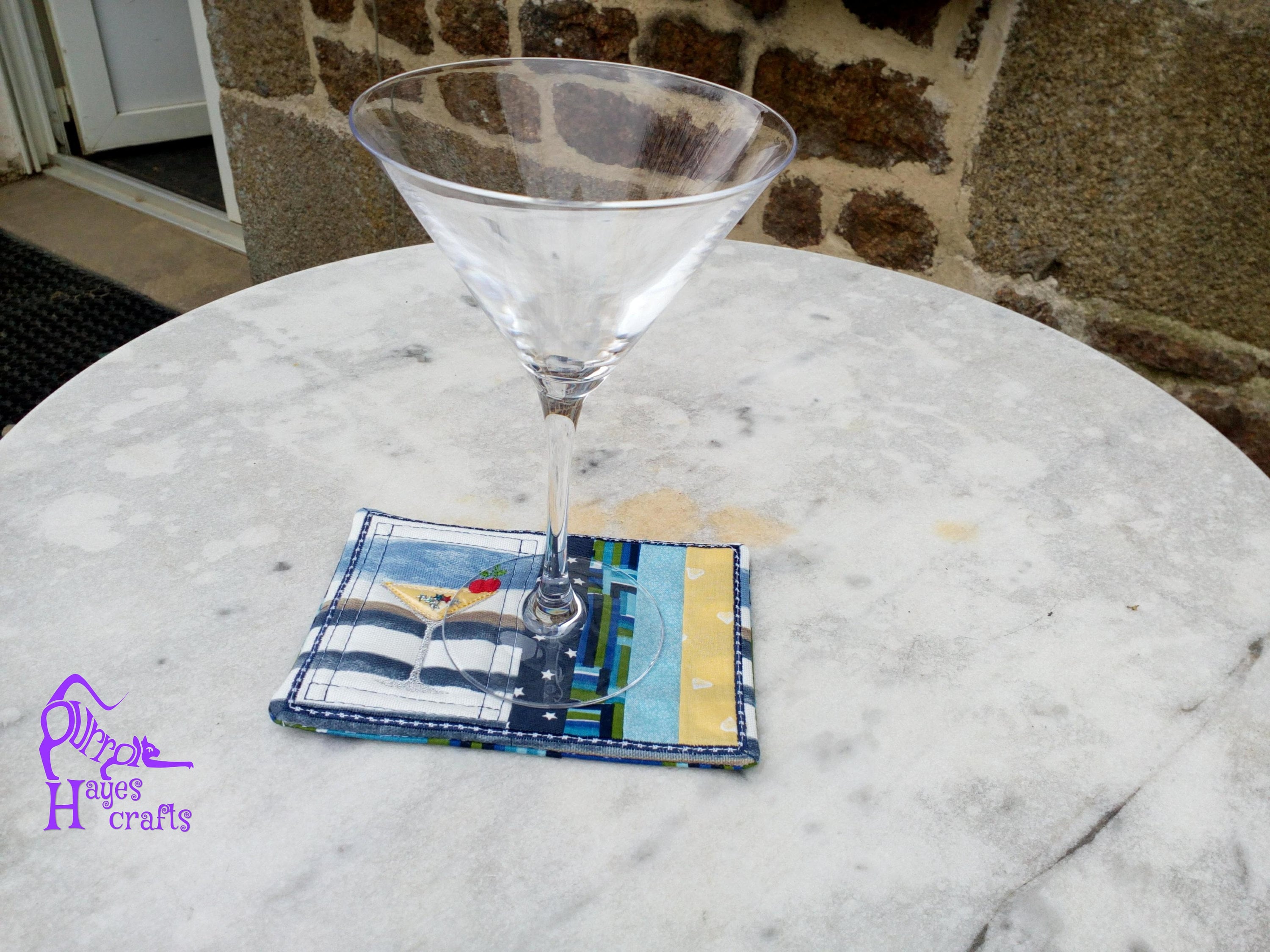 ITH Cocktail Coaster/mug Rug Machine Embroidery Design | Etsy