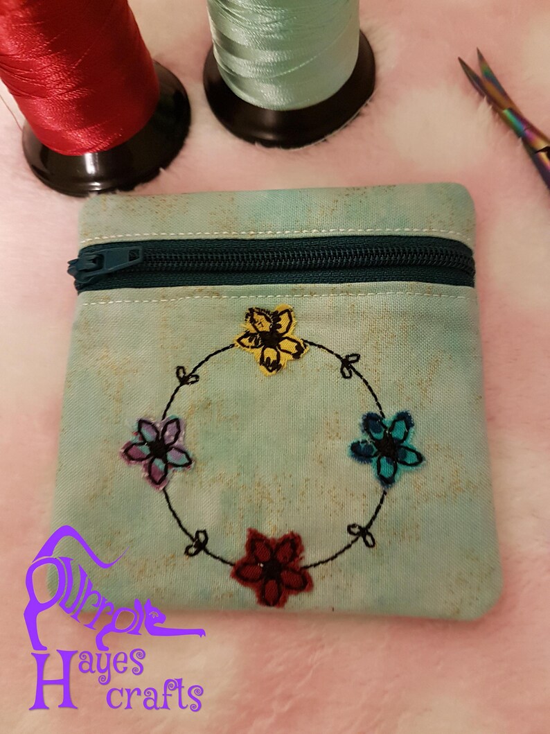 ITH Set of 4 Flower Coin Purses 4x4 Machine Embroidery - Etsy