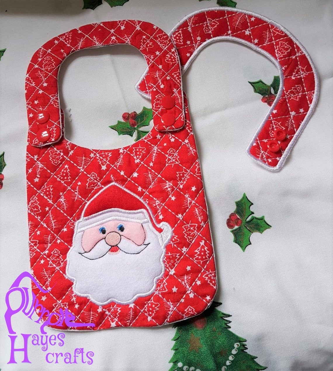 ITH Santa Bib Machine Embroidery Design 6x10 & 8x12 (or 8x11) - Etsy
