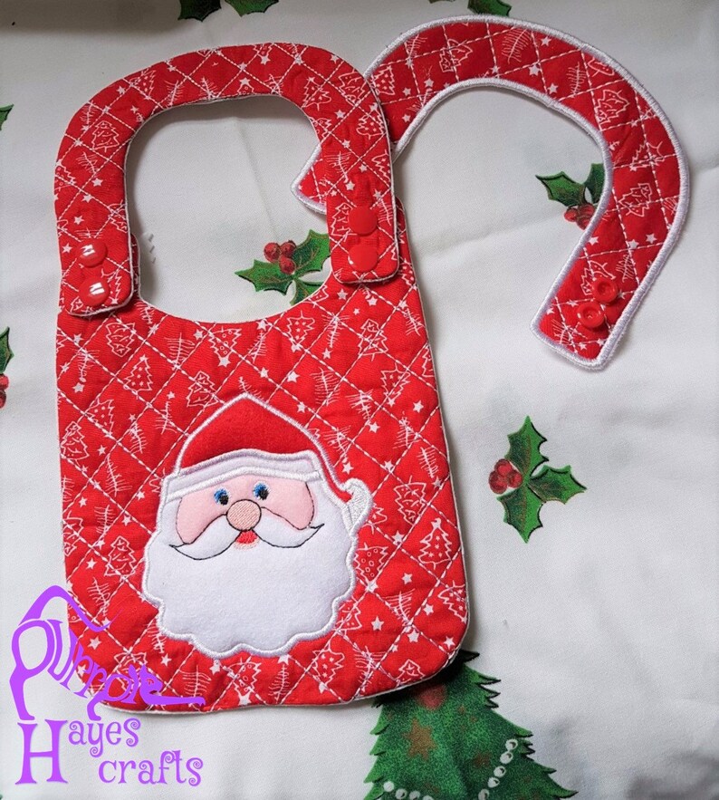 ITH Santa Bib Machine Embroidery Design 6x10 & 8x12 (or 8x11) - Etsy
