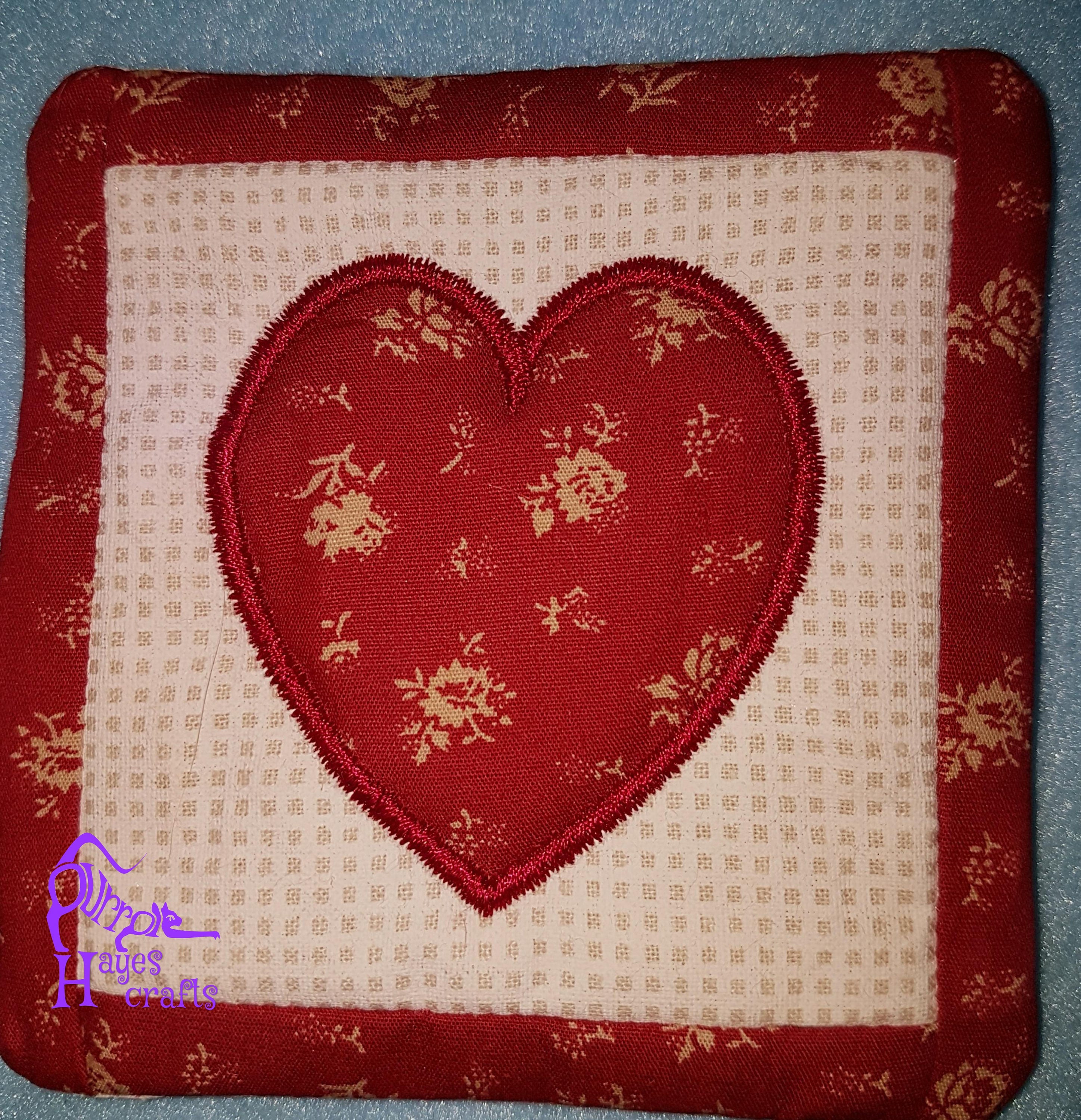 ITH Heart Coaster Machine Embroidery Design | Etsy