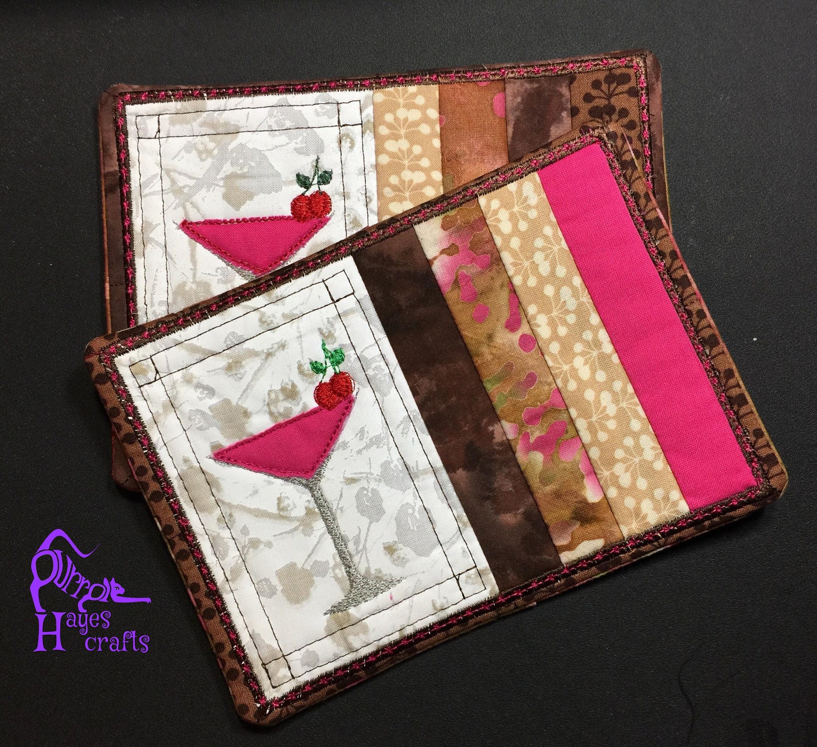 ITH Cocktail Coaster/mug Rug Machine Embroidery Design | Etsy