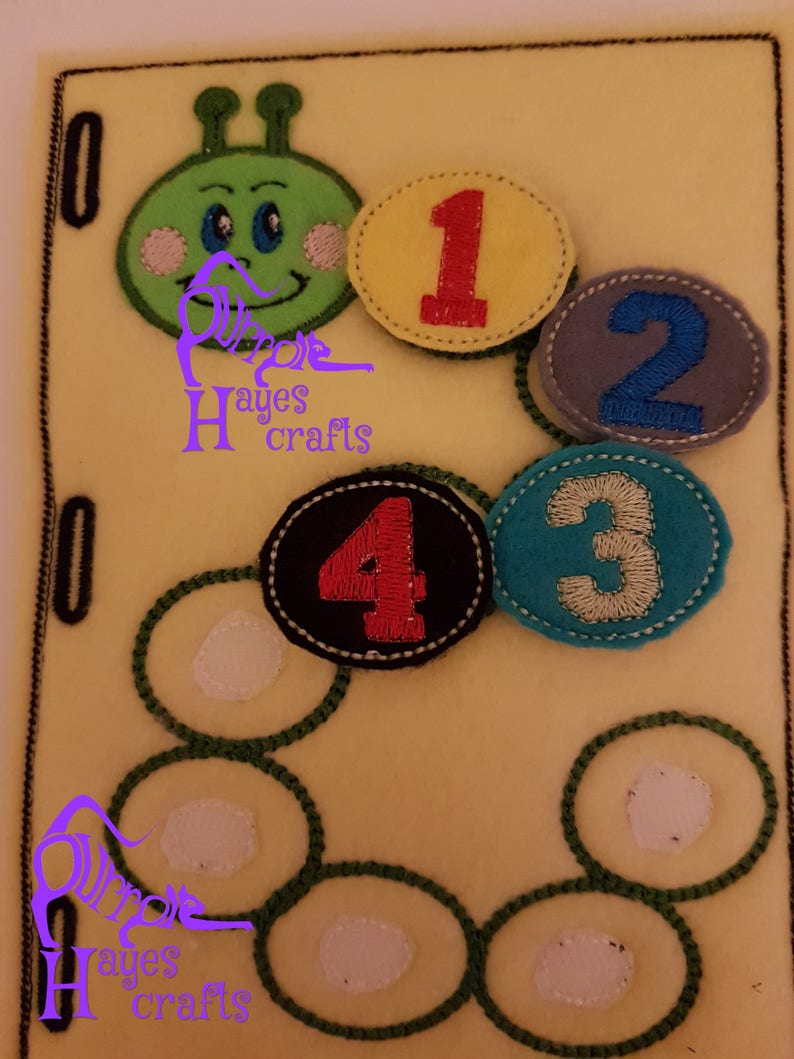 ITH Quiet Book Caterpillar Numbers Machine Embroidery Design - Etsy ...