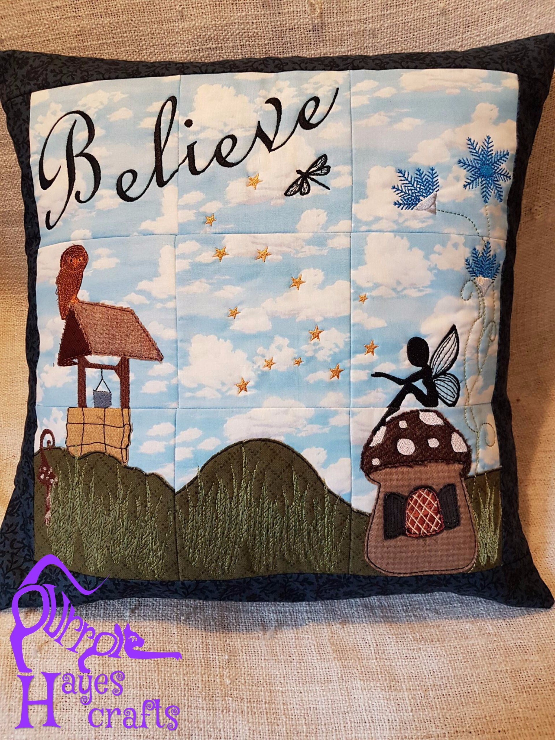 ITH "believe" Tile Scene Machine Embroidery Design (5x5 Size for 5x7 ...