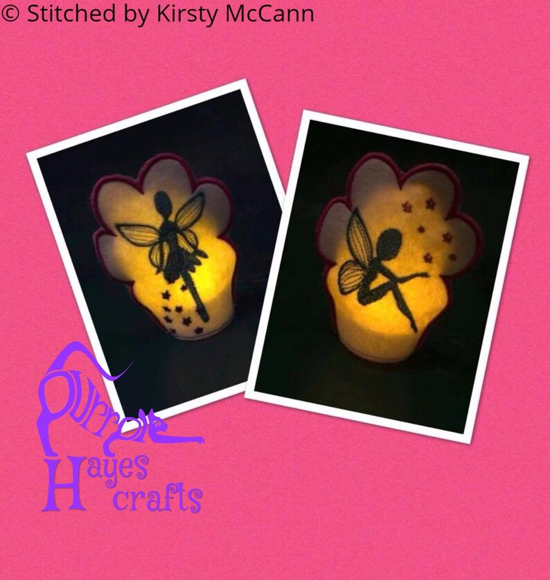 ITH Fairy Tea Light Cover Machine Embroidery Design | Etsy