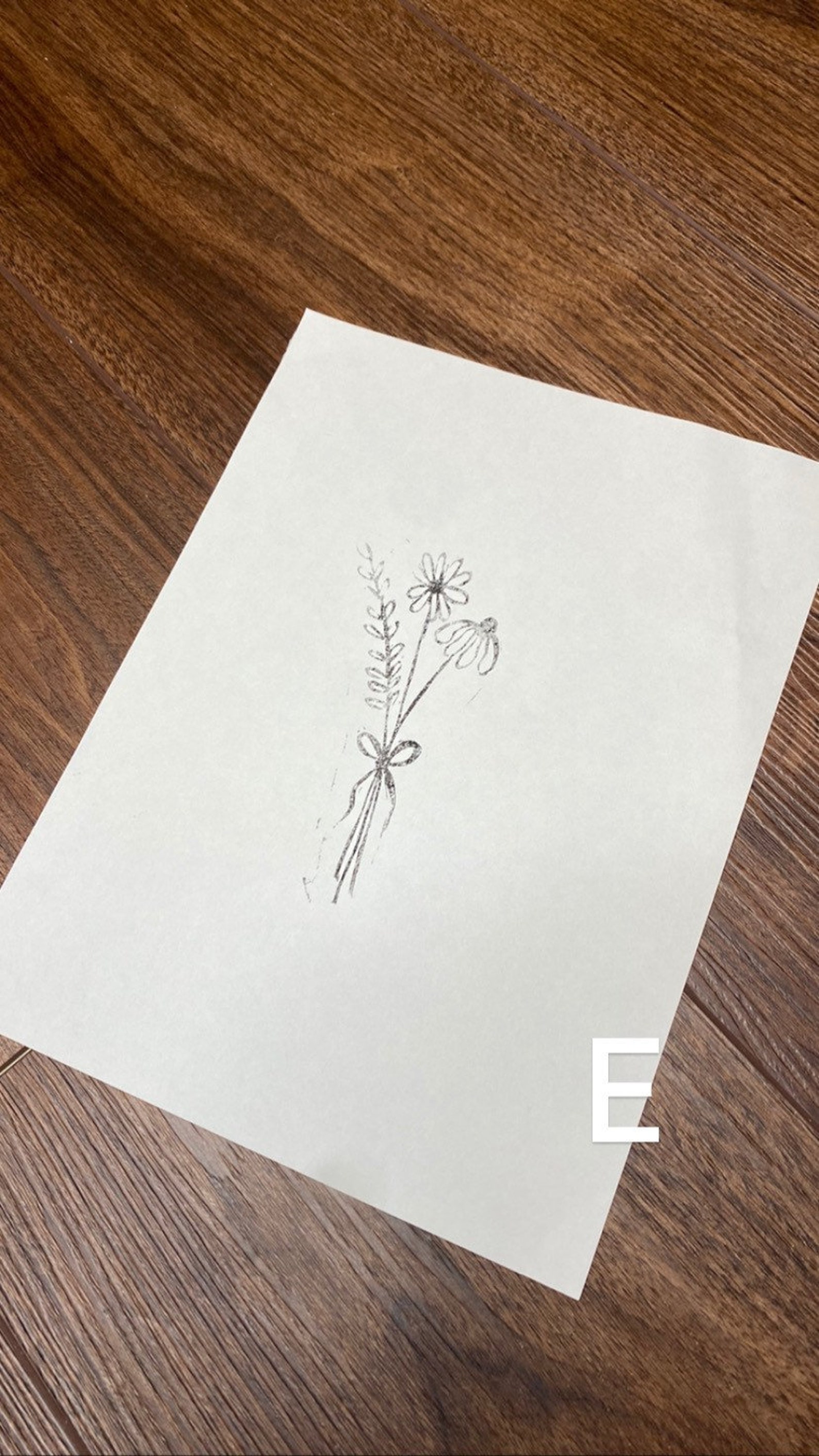 Simple flower linoleum print | Etsy