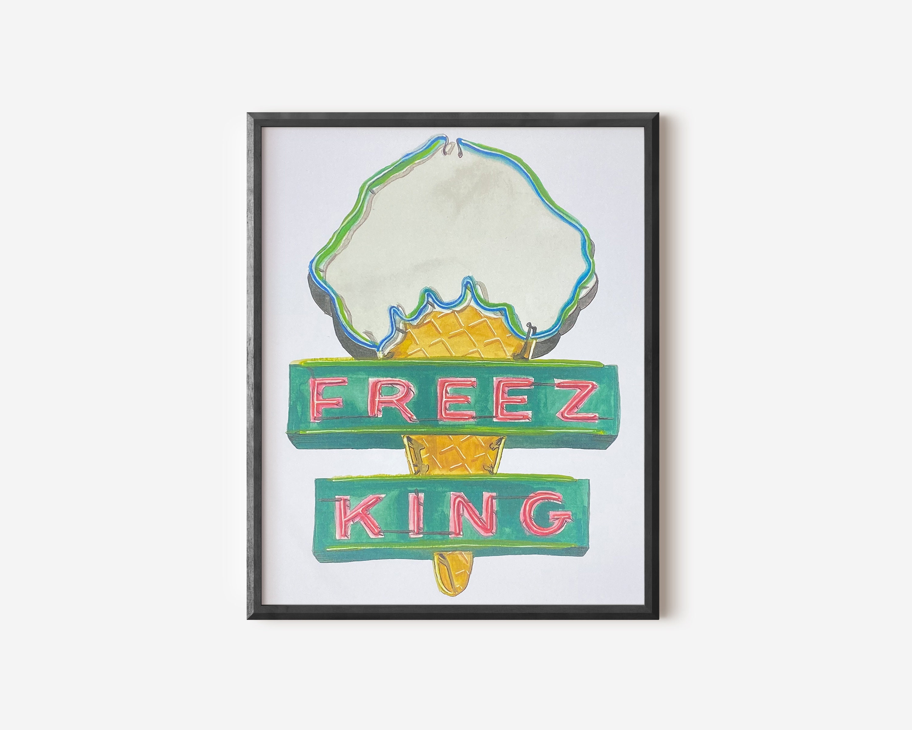 Freez King Watercolor Print Frederick Md Signs - Etsy