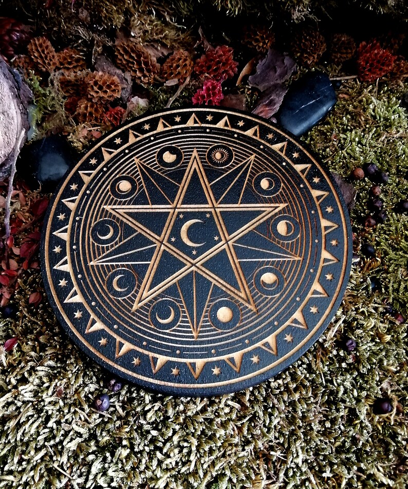 Ésotérisme et Wicca Pentacle Magie Witch Cycle Lunaire | Etsy