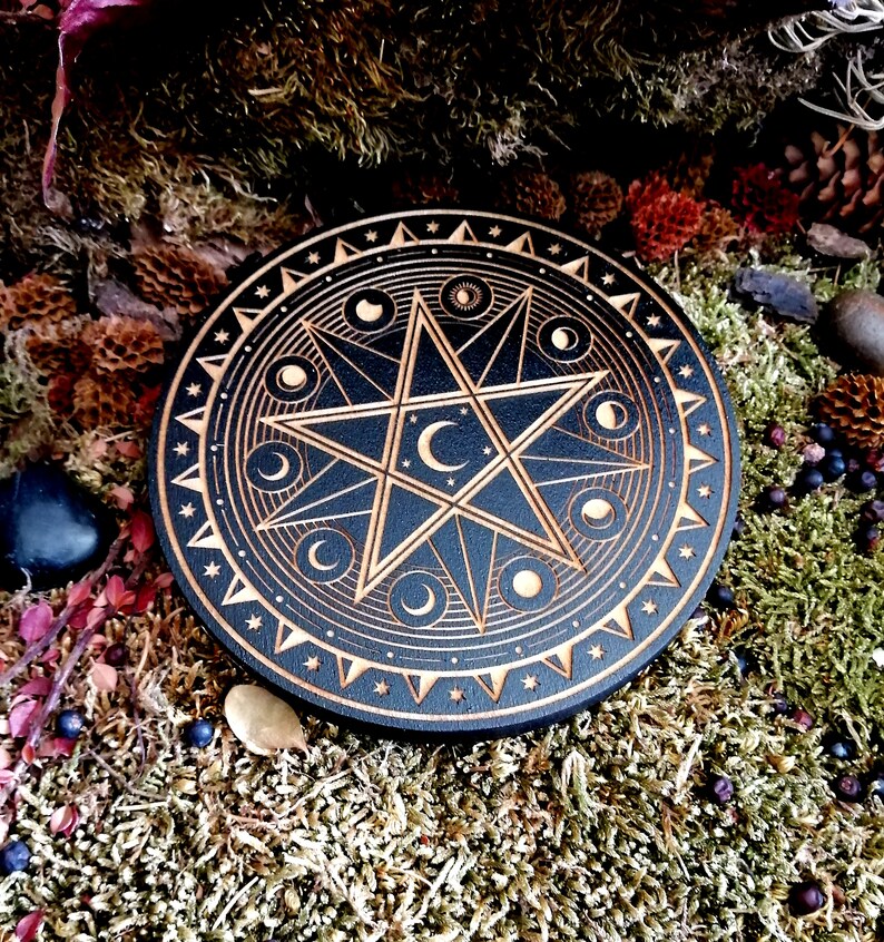 Ésotérisme et Wicca Pentacle Magie Witch Cycle Lunaire | Etsy