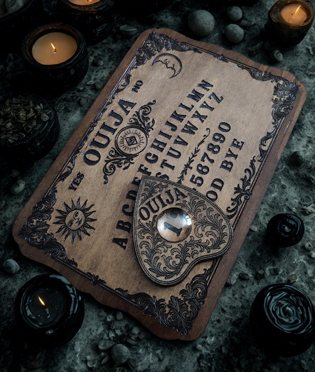 Handcrafted Ouija Spirit Board Engraved Wood Divination Tool - Etsy