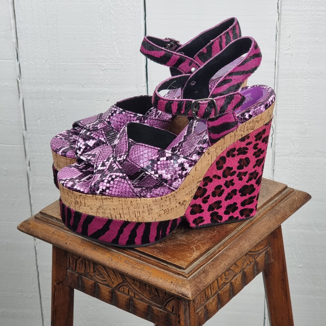 Jeffrey Campbell Platform Sandals Leather Pink and Purple Shoes Bratz ...