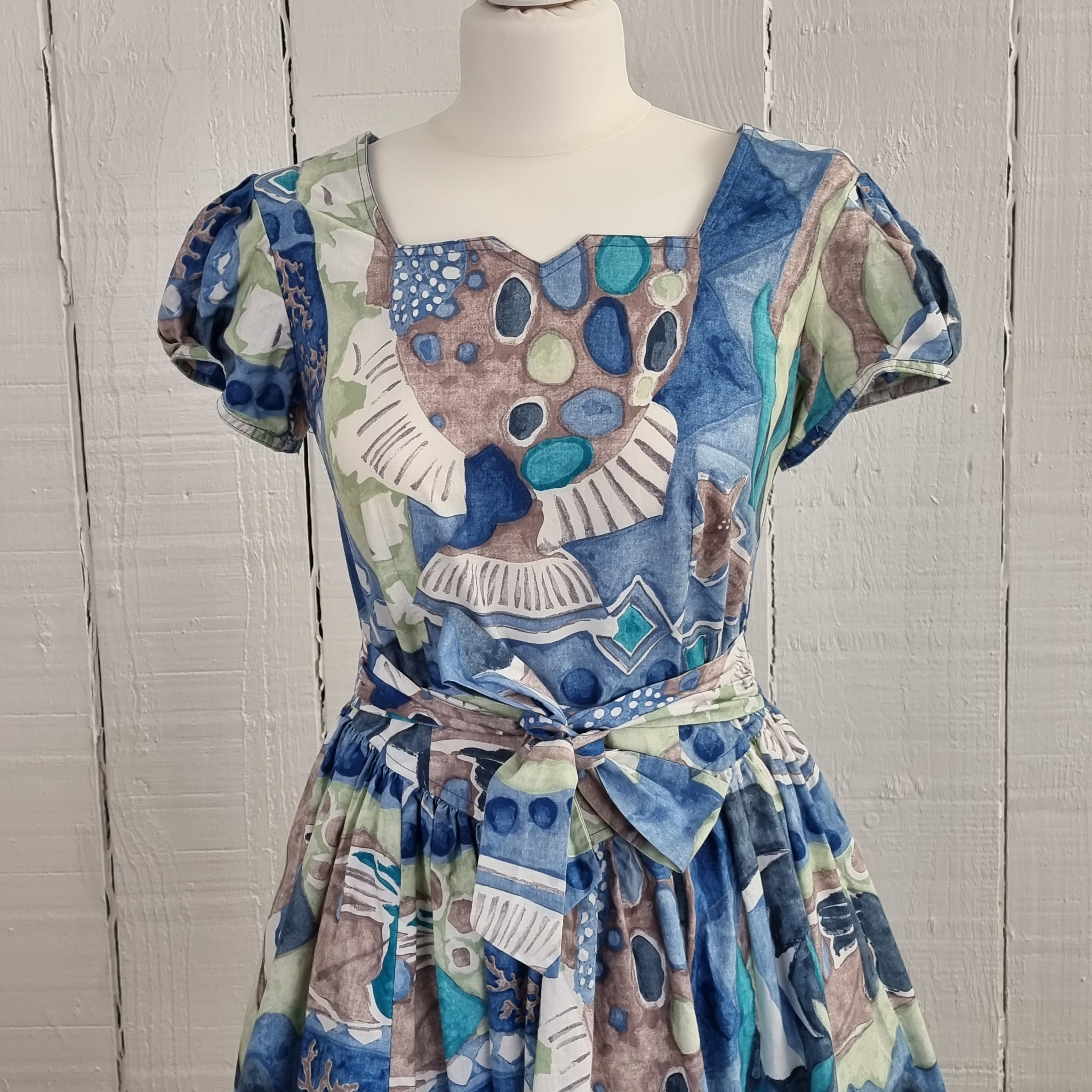 1980's Party Dress Fish Print Dress Sea Theme Dress - Etsy