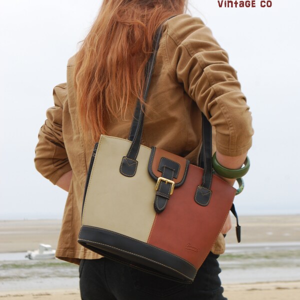 Color Block Handbag - Etsy