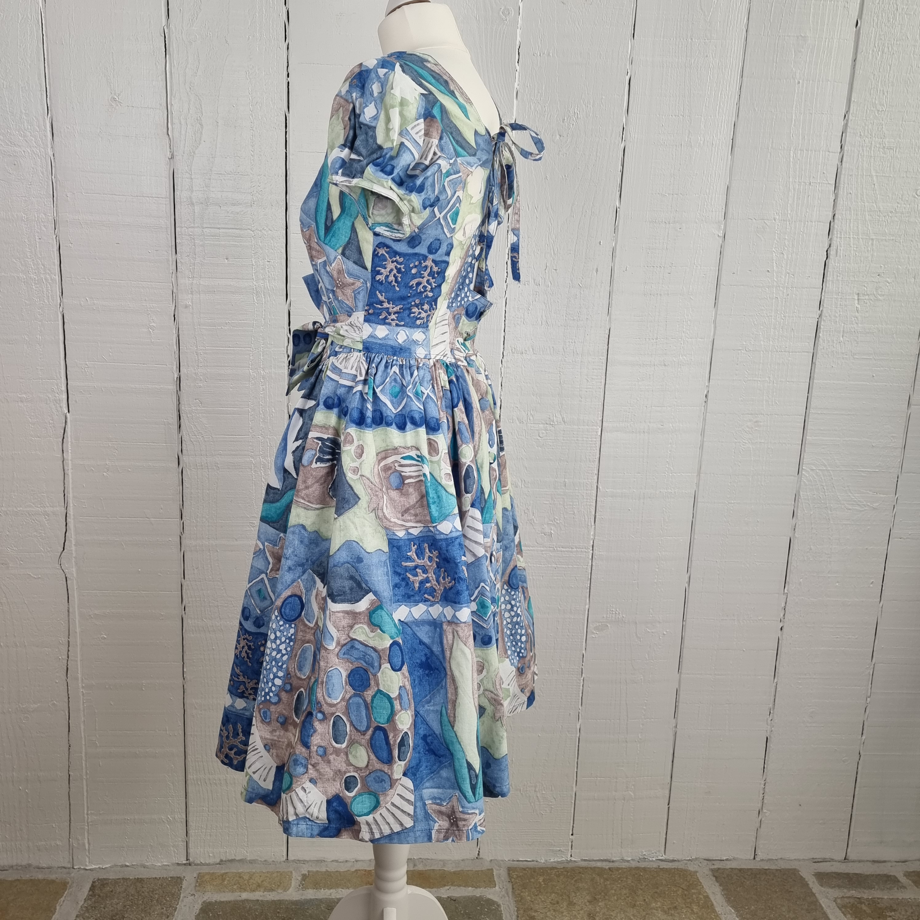 1980's Party Dress Fish Print Dress Sea Theme Dress - Etsy