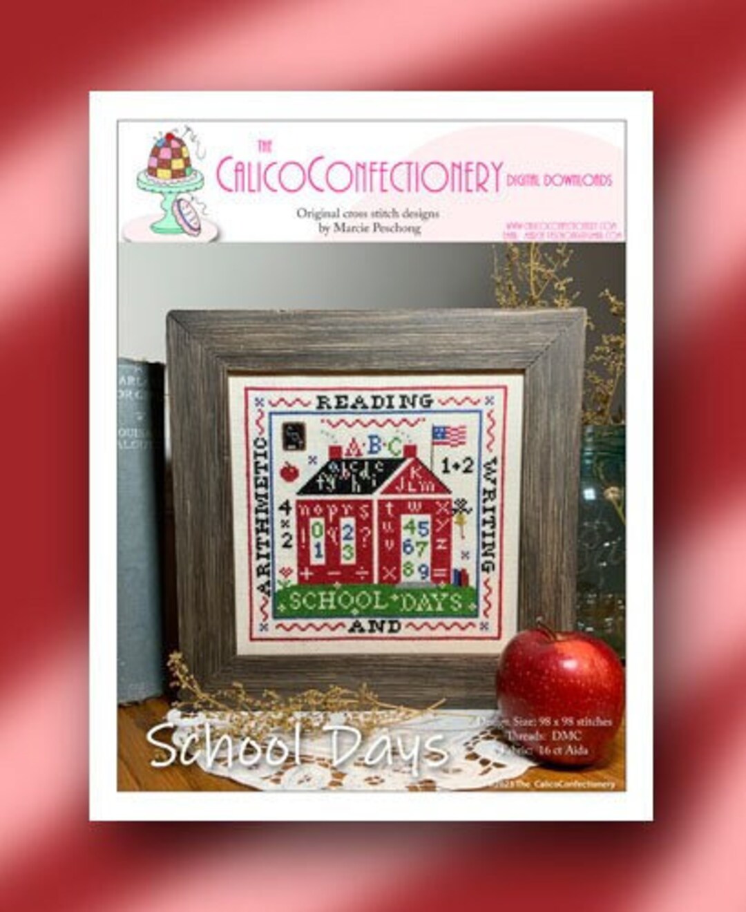 NEW! SCHOOL DAYS Sampler Paper/printed Counted Cross Stitch Pattern ...