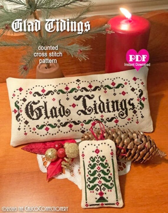 GLAD TIDINGS Pdf/instant Download Counted Cross Stitch Pattern | Etsy