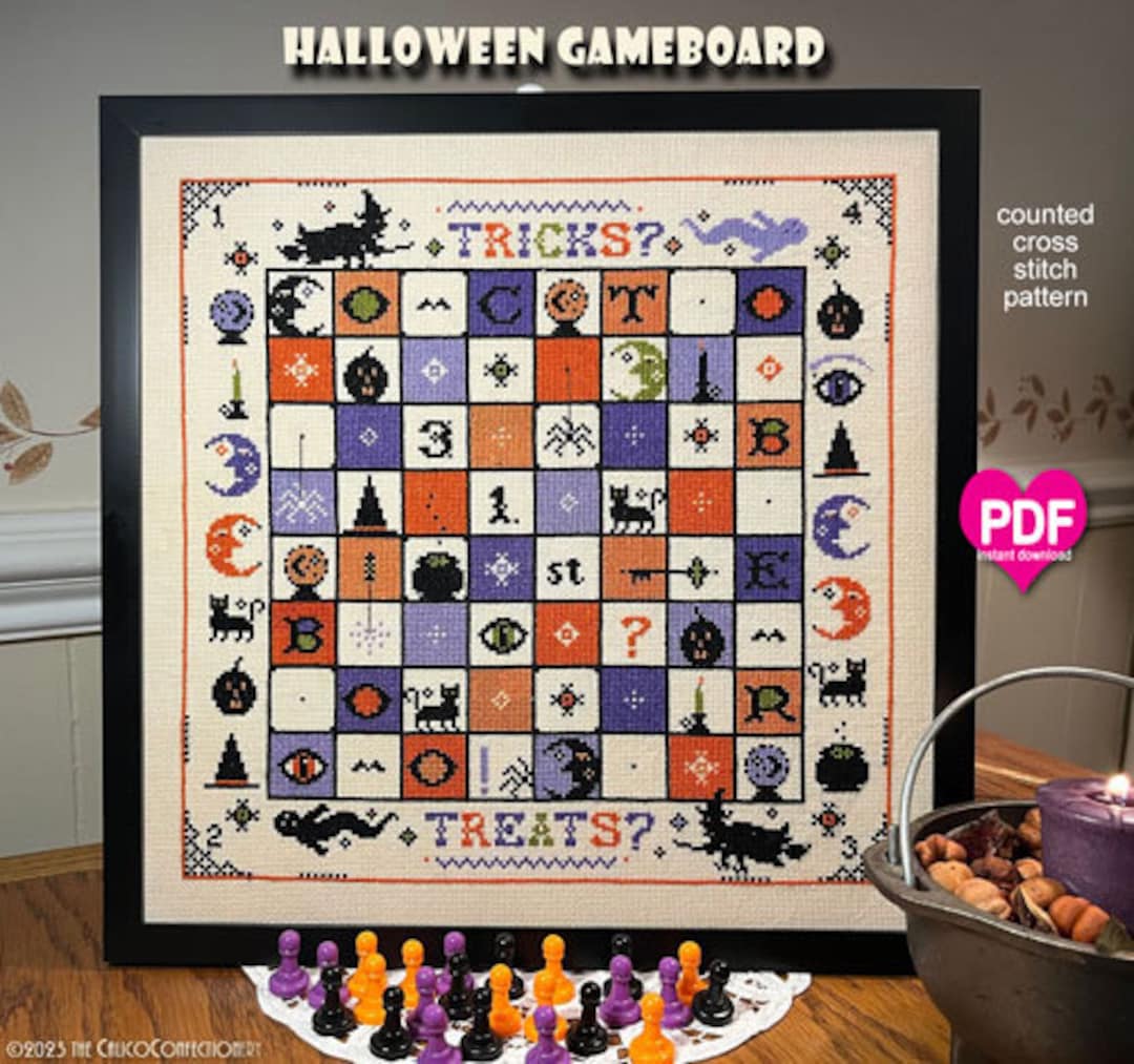 HALLOWEEN Gameboard Pdf/instant Download Counted Cross Stitch Pattern ...