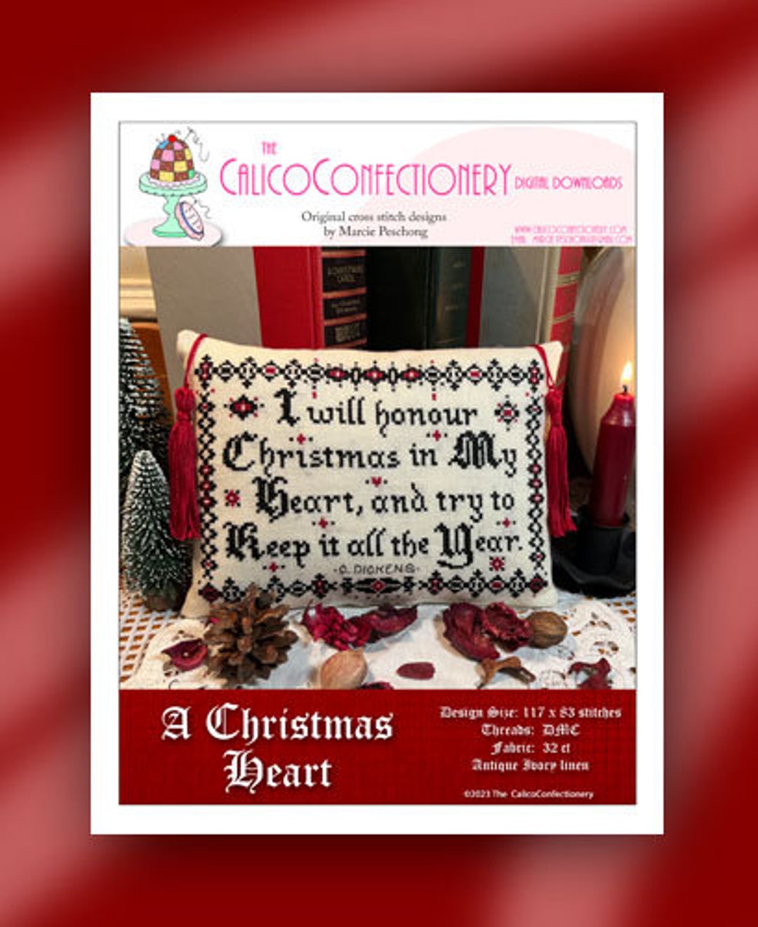 New A CHRISTMAS HEART Paper/mailed Counted Cross Stitch Pattern ...