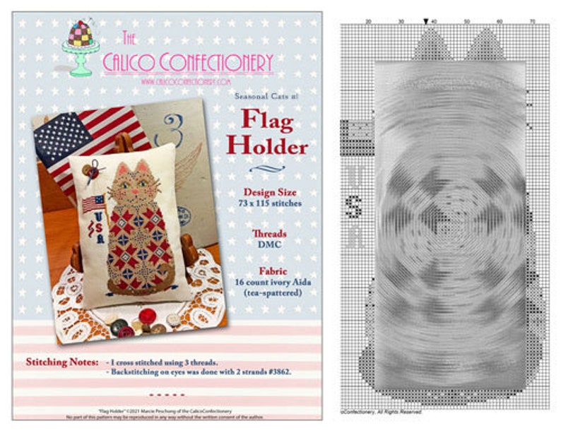 FLAG HOLDER Pdf/instant Download Counted Cross Stitch Pattern - Etsy