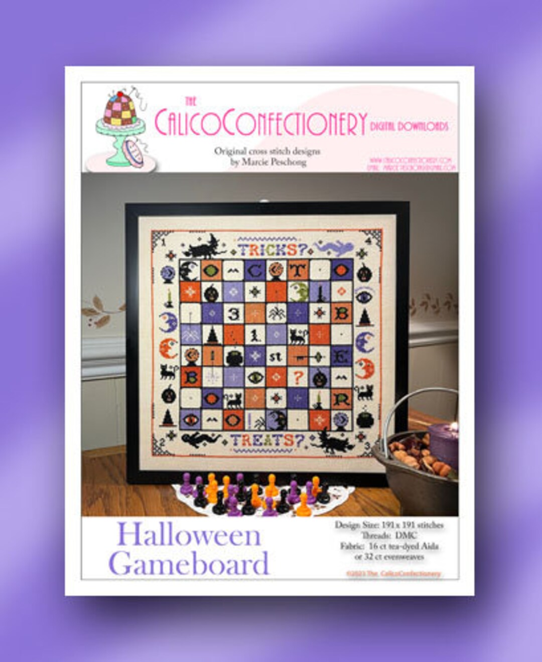 HALLOWEEN Gameboard Paper/printed Counted Cross Stitch Pattern ...