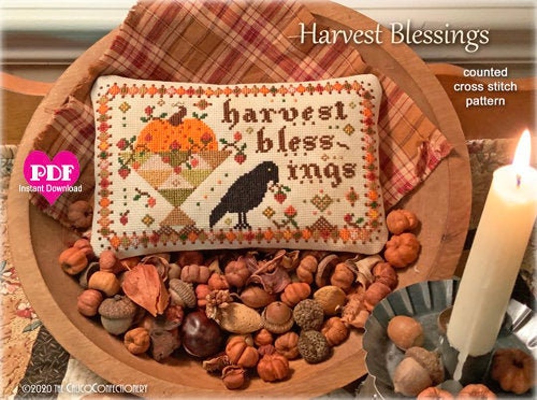 HARVEST BLESSINGS PDF Instant Download Counted Cross Stitch Pattern ...