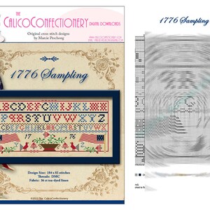 1776 SAMPLING Pdf/instant Download Counted Cross Stitch Pattern Calicoconfectionery Patriotic ...
