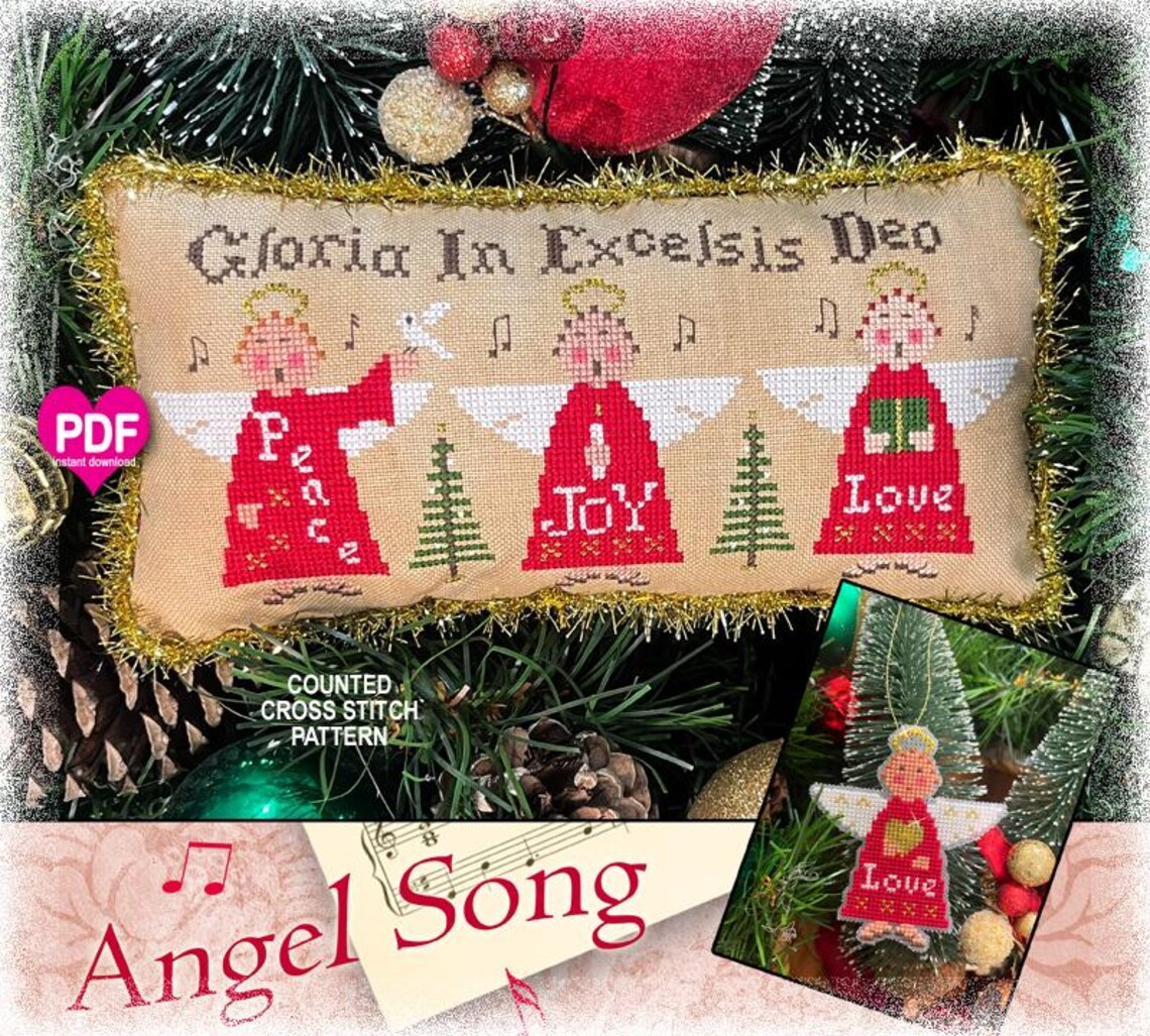 New! ANGEL SONG Pdf/instant Counted Cross Stitch Pattern ...