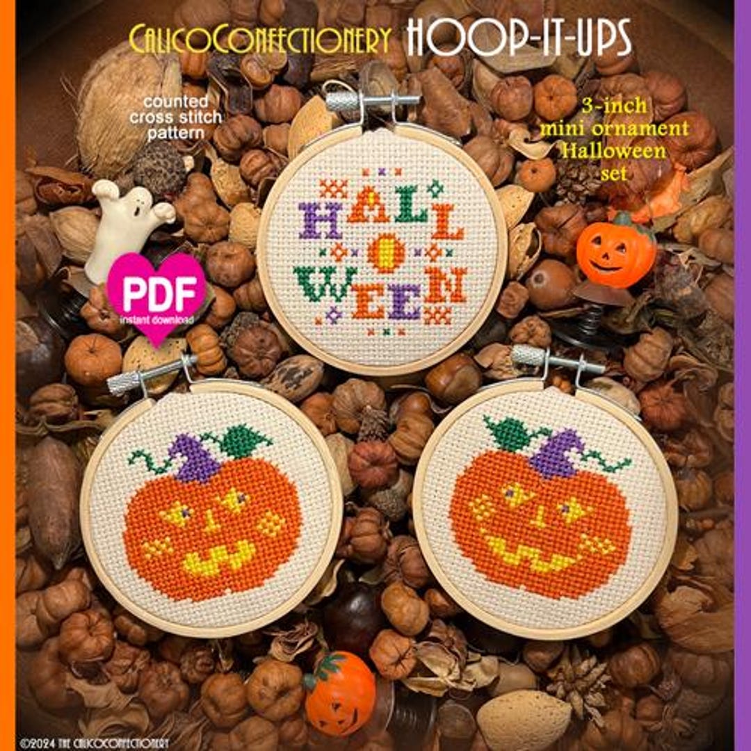 Halloween HOOP It UPS Pdf/instant Download Counted Cross Stitch Pattern ...