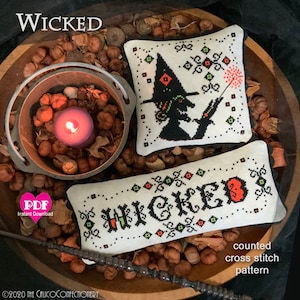 WICKED PDF Instant Download Counted Cross Stitch Pattern ...