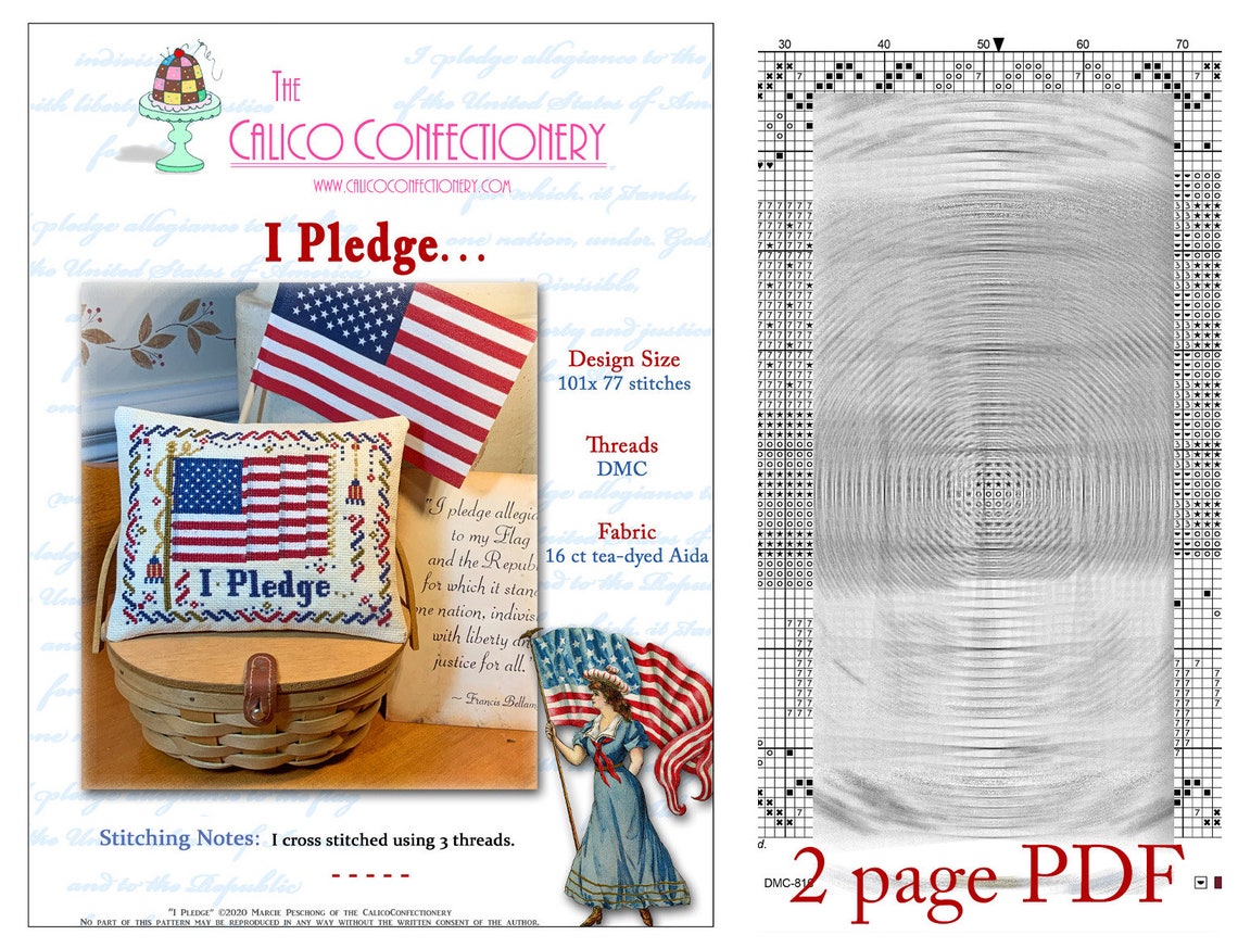 I PLEDGE... PDF Instant Download Counted Cross Stitch Pattern - Etsy