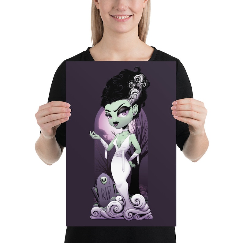 Cute Kawaii Chibi Bride of Frankenstein - Posters - Etsy