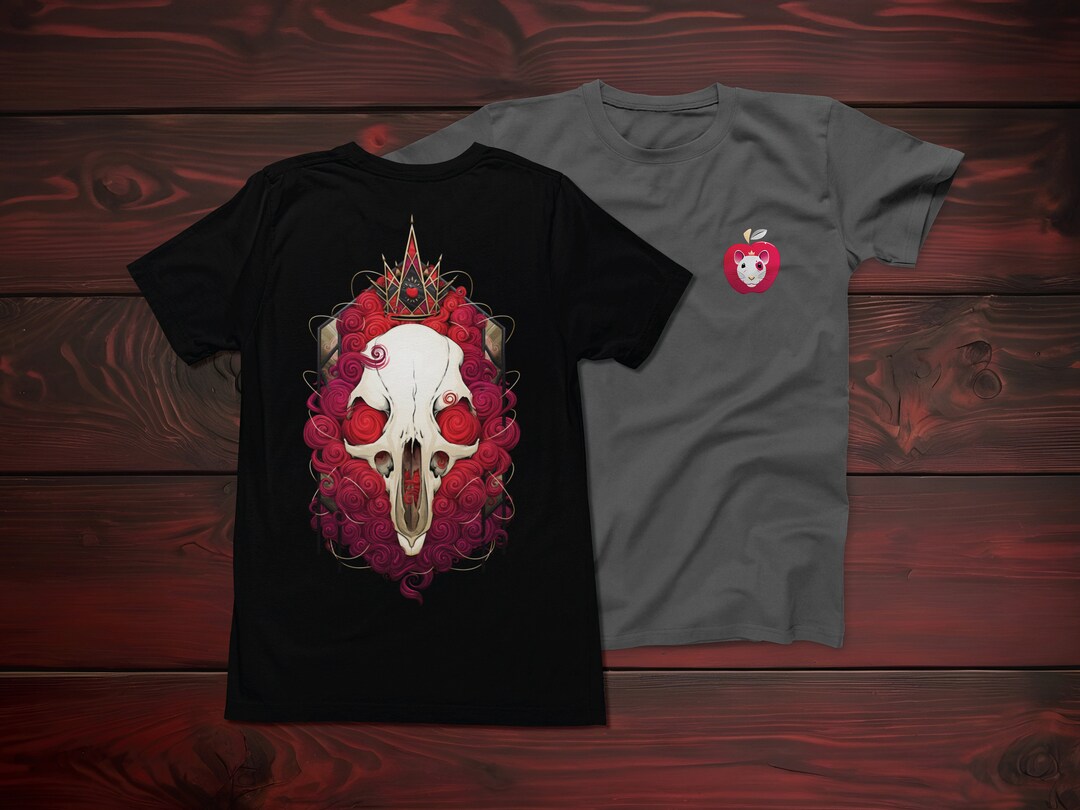 Rat Skull With Crown - Back Print - T-shirt - Etsy