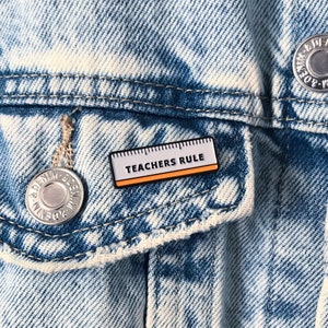 Teachers Rule Enamel Pin - Etsy