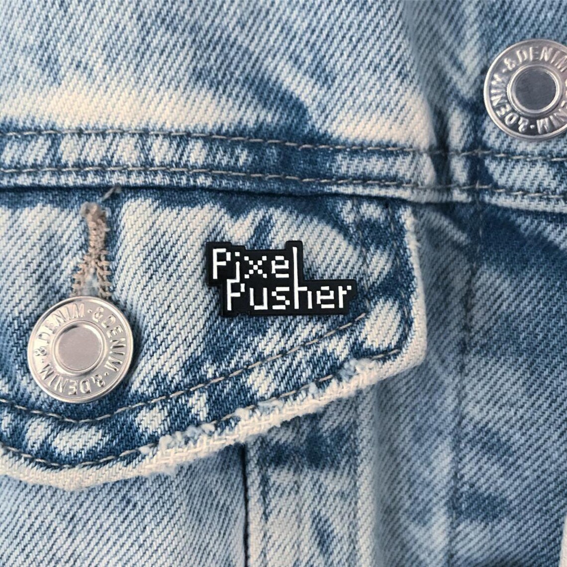 Pixel Pusher Enamel Pin - Etsy