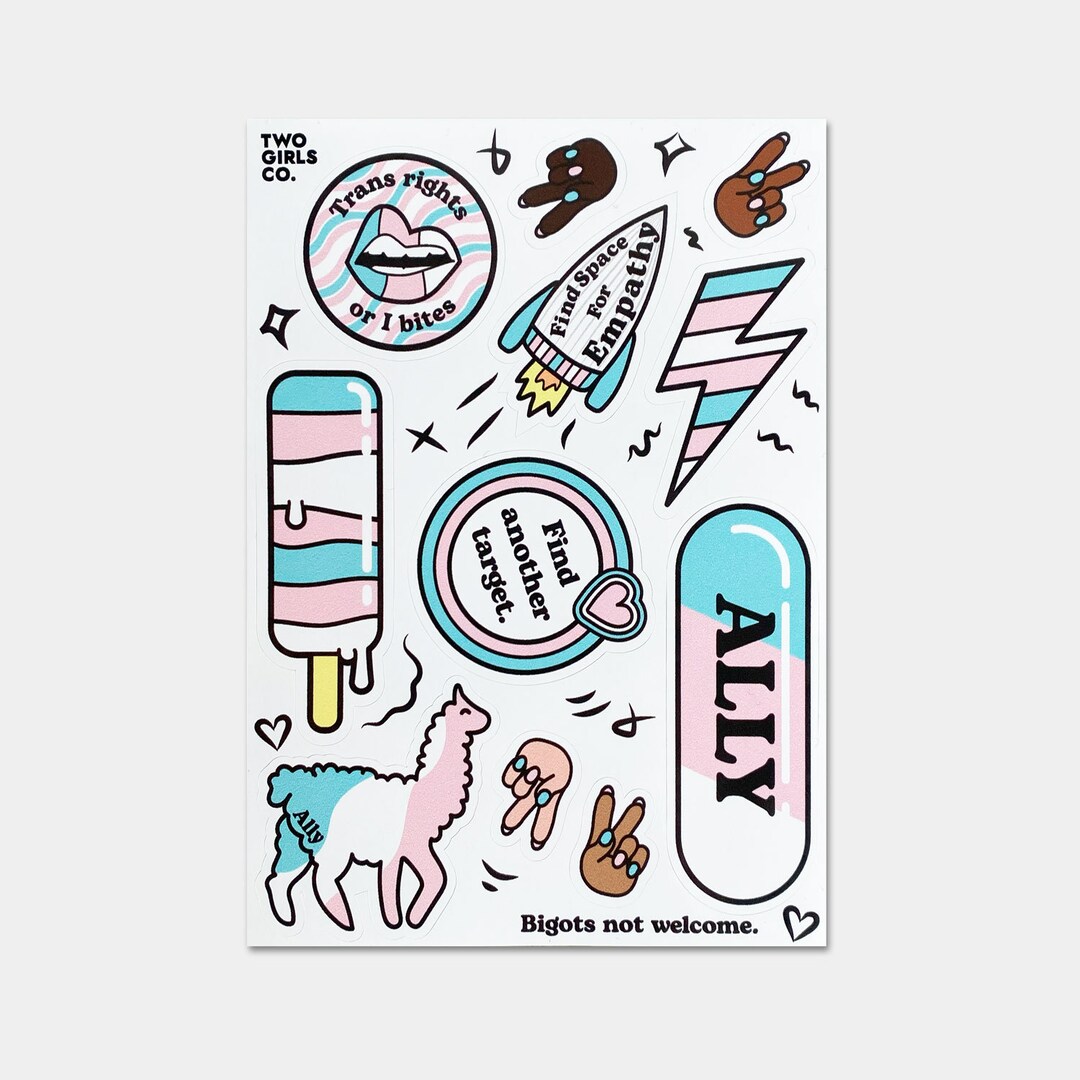 Trans Rights Charity A6 Sticker Sheet - Etsy