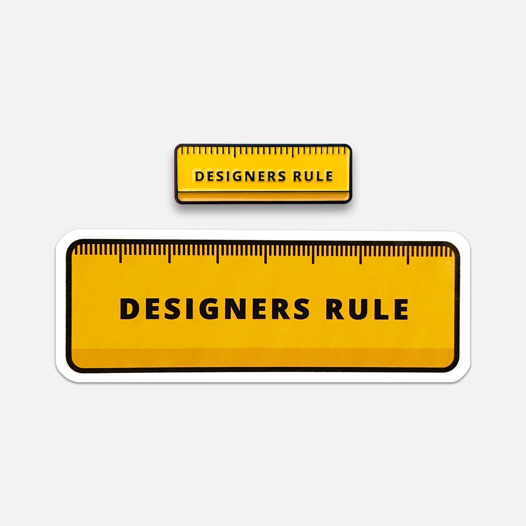 Designers Rule Gift Set - Enamel Pin & Sticker - Etsy