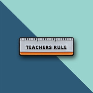 Teachers Rule Enamel Pin - Etsy