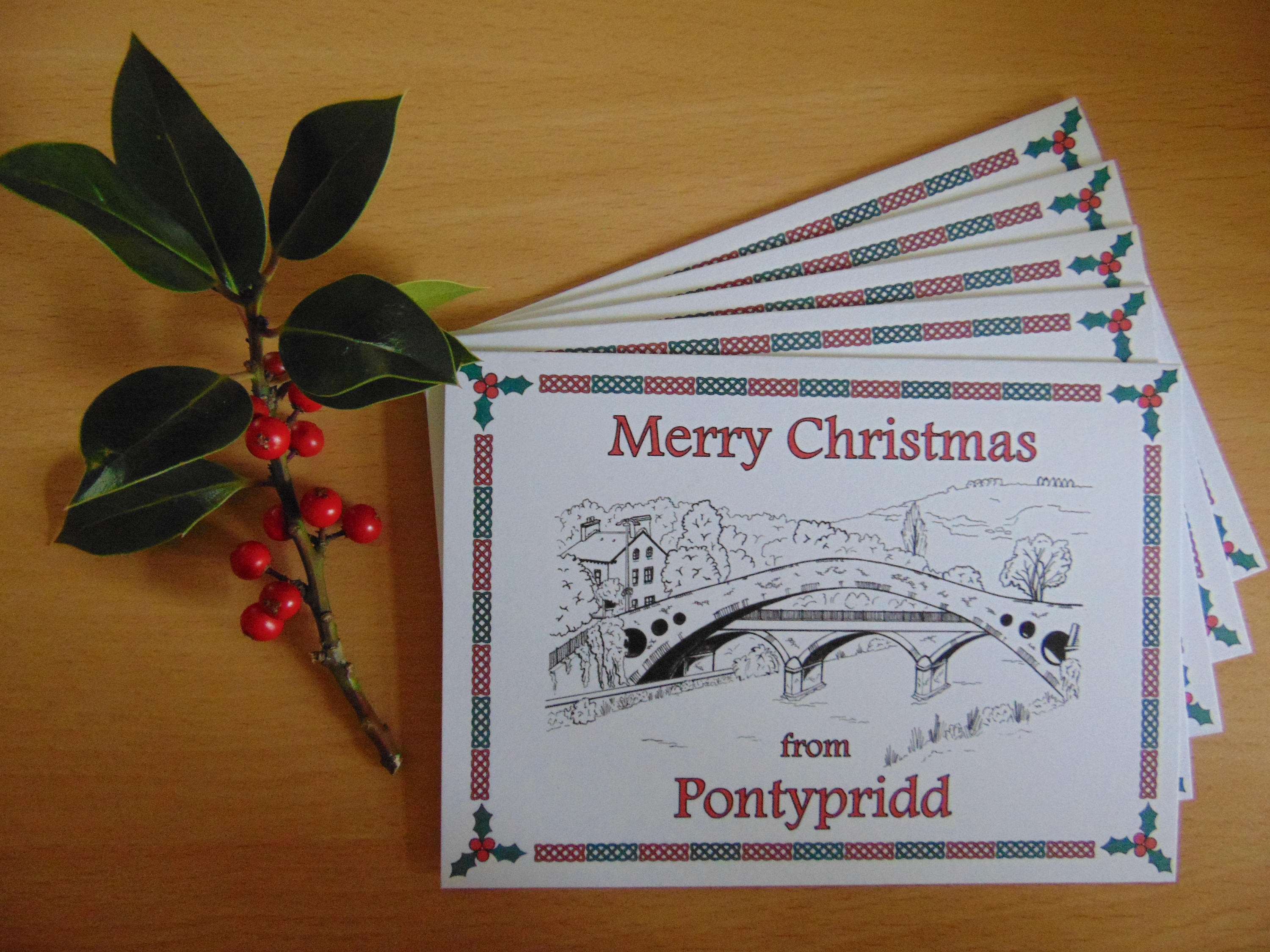 Set of 5 Welsh Christmas Cards - Merry Christmas From Pontypridd. Wales ...
