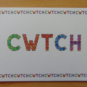 Welsh Card - 'cwtch'. Cerdyn Cymraeg. Welsh Gift. Hand Lettered Design ...