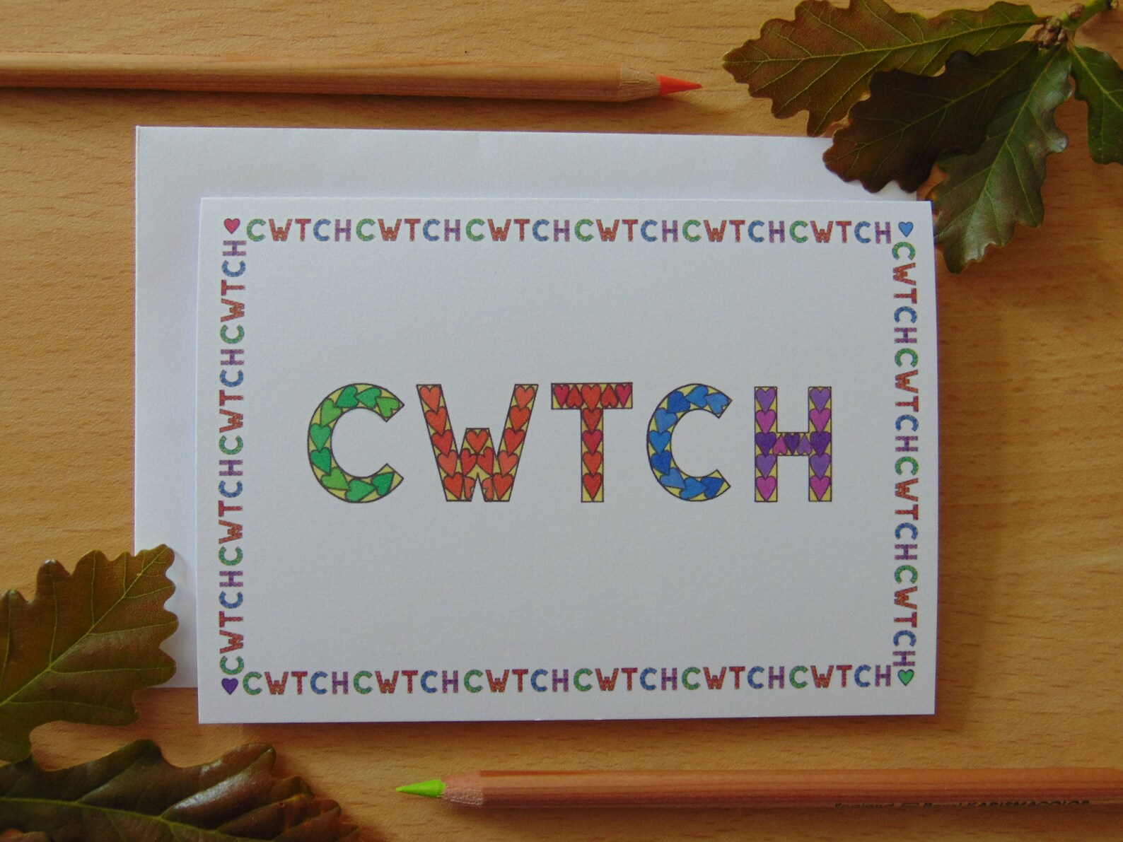 Welsh Card - 'cwtch'. Cerdyn Cymraeg. Welsh Gift. Hand Lettered Design ...