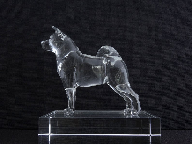 Handmade Crystal Glass Akita Dog Figurine - Etsy