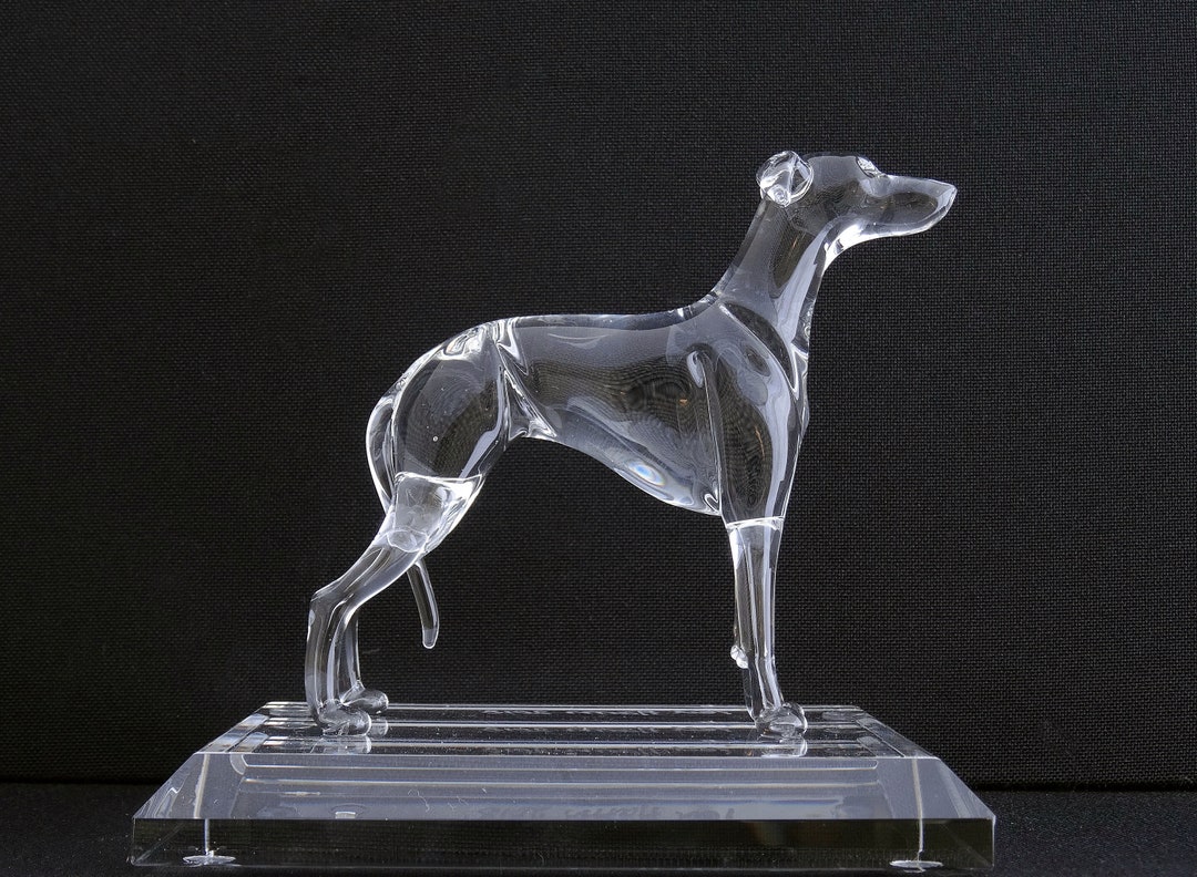 Handmade Crystal Glass Whippet Figurine - Etsy