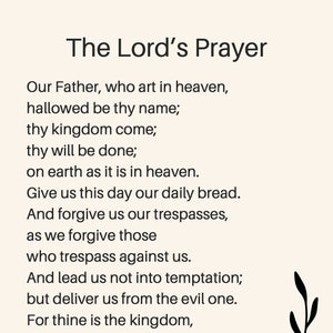 The Lord's Prayer, INSTANT DOWNLOAD, Printable Art, Poster, Christian ...